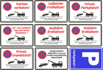 Aufkleber Parken Verboten Wetterfest Schild Halteverbot Abschleppen ...