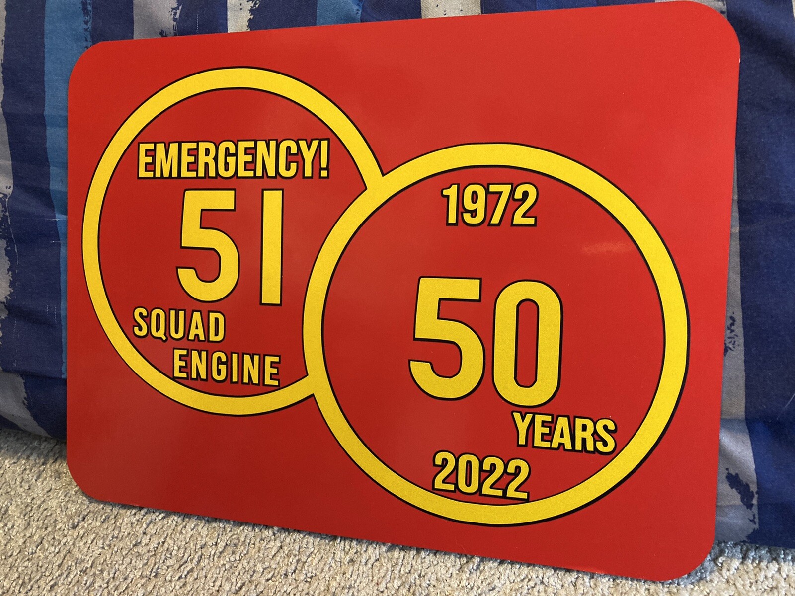 EMERGENCY! 50th Anniversary Reflective Handcrafted Sign Squad 51 Randy ...