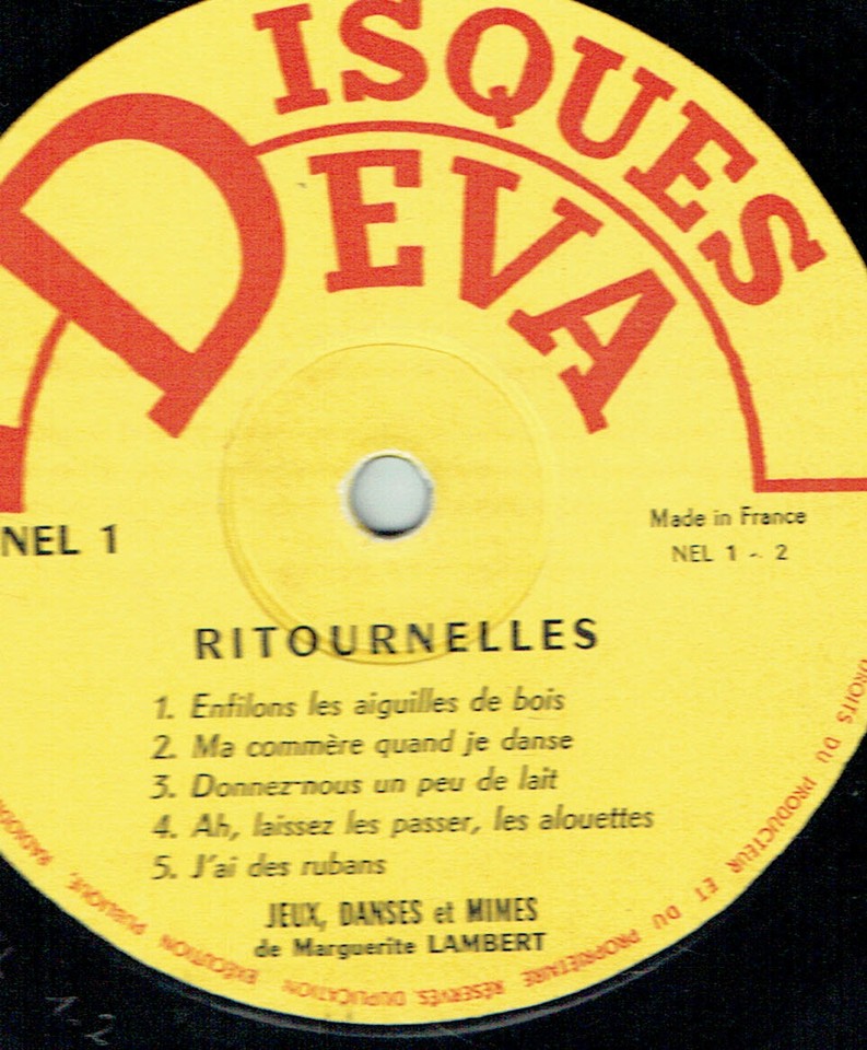 33RPM 25cm Ritournelles Disco Juegos Niño Danzas Mimos Lambert Monique ...