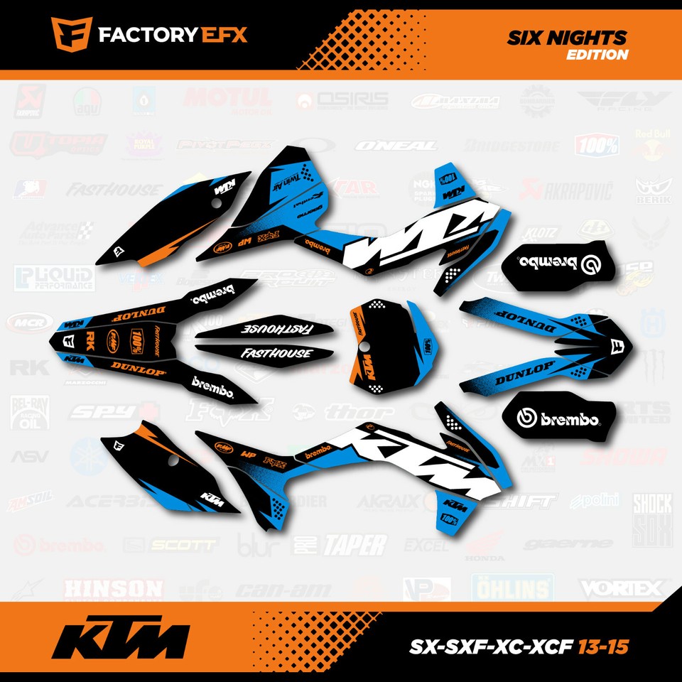 Racing Graphics Kit fits KTM 13-15 SX SXF XC XCF 125 150 200 250 300 ...