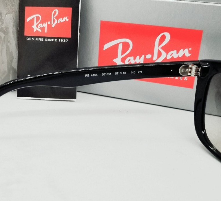 RAY BAN black/crystal grey gradient RB4154 601/32 57 sunglasses NEW IN ...