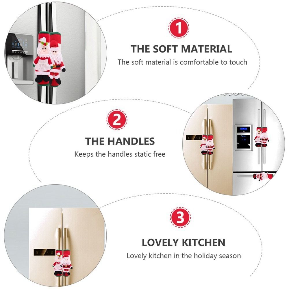 2Pcs/set Cute Fridge Door Handle Cloth Christmas Handle Protector ...