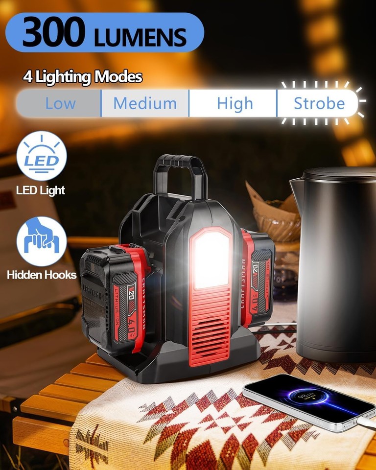 350W Power Inverter for Craftsman 20v V20 Battery 2-Ports DC 20V to AC ...