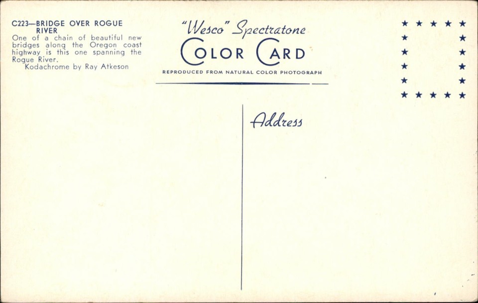 Bridge Over Rogue River Gold Beach Oregon vintage postcard z341 | eBay