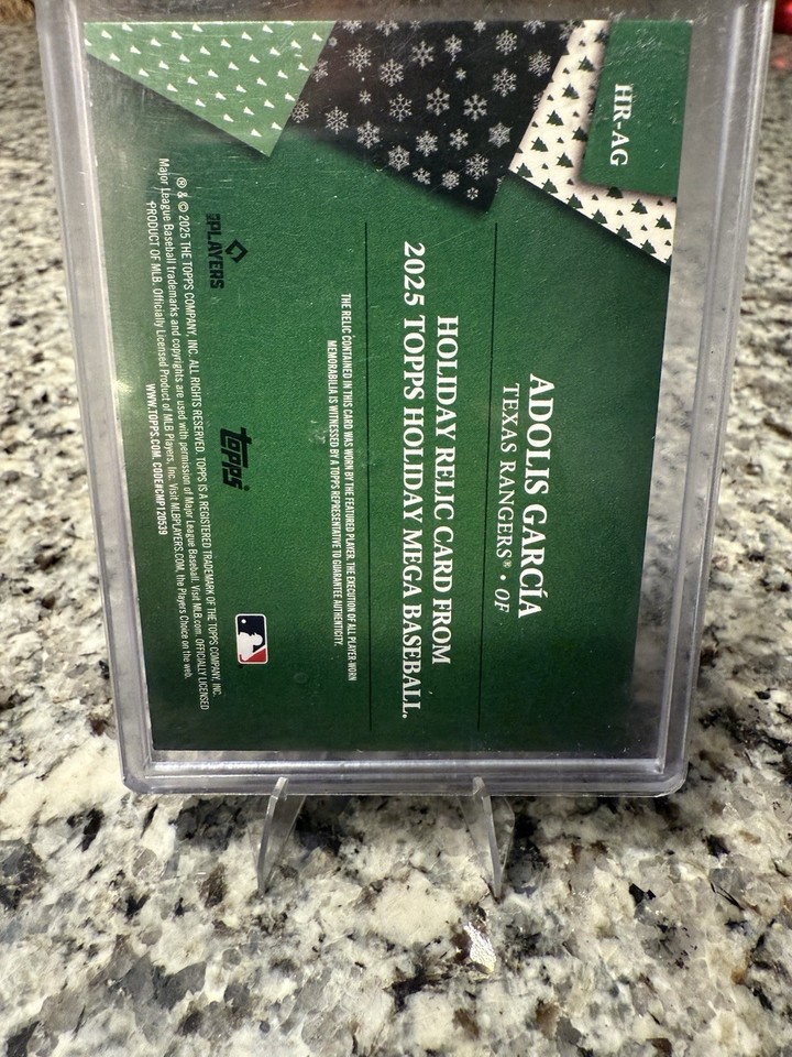 2025 Topps Holiday Relic Patch 10/10 Adolis Garcia Bookend Texas ...