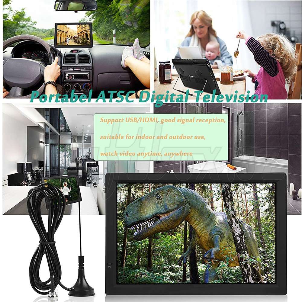12" 14" 1080P HD Digital Portable Car TV HD TFT LED DVB-T2 12V Player ...