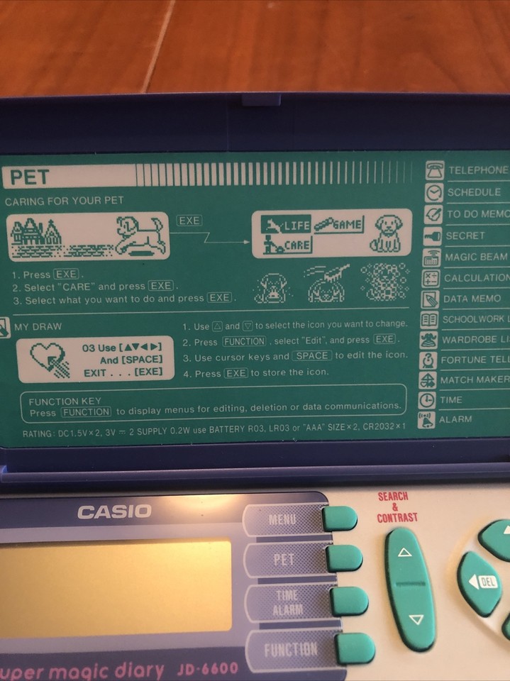 RARE PERFECTLY WORKING JD-6600 Casio My Super Magic Diary Pet Action | eBay