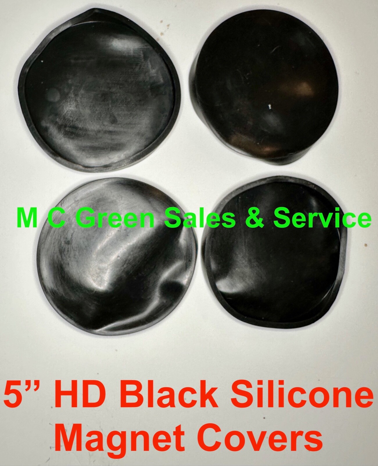 (4) 5" 250# HD BLACK SILICONE RUBBER MAGNET COVERS BOOTS CODE 3 WHELEN ...