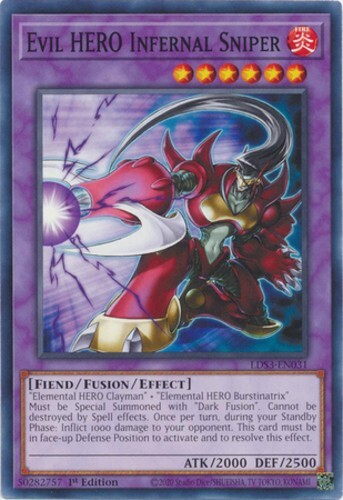 3 x Evil HERO Infernal Sniper (LDS3-EN031) - Common - 1st Edition | eBay