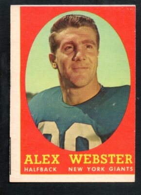 1958 Topps Football Card #30 Alex Webster-New York Giants Vg Card | eBay