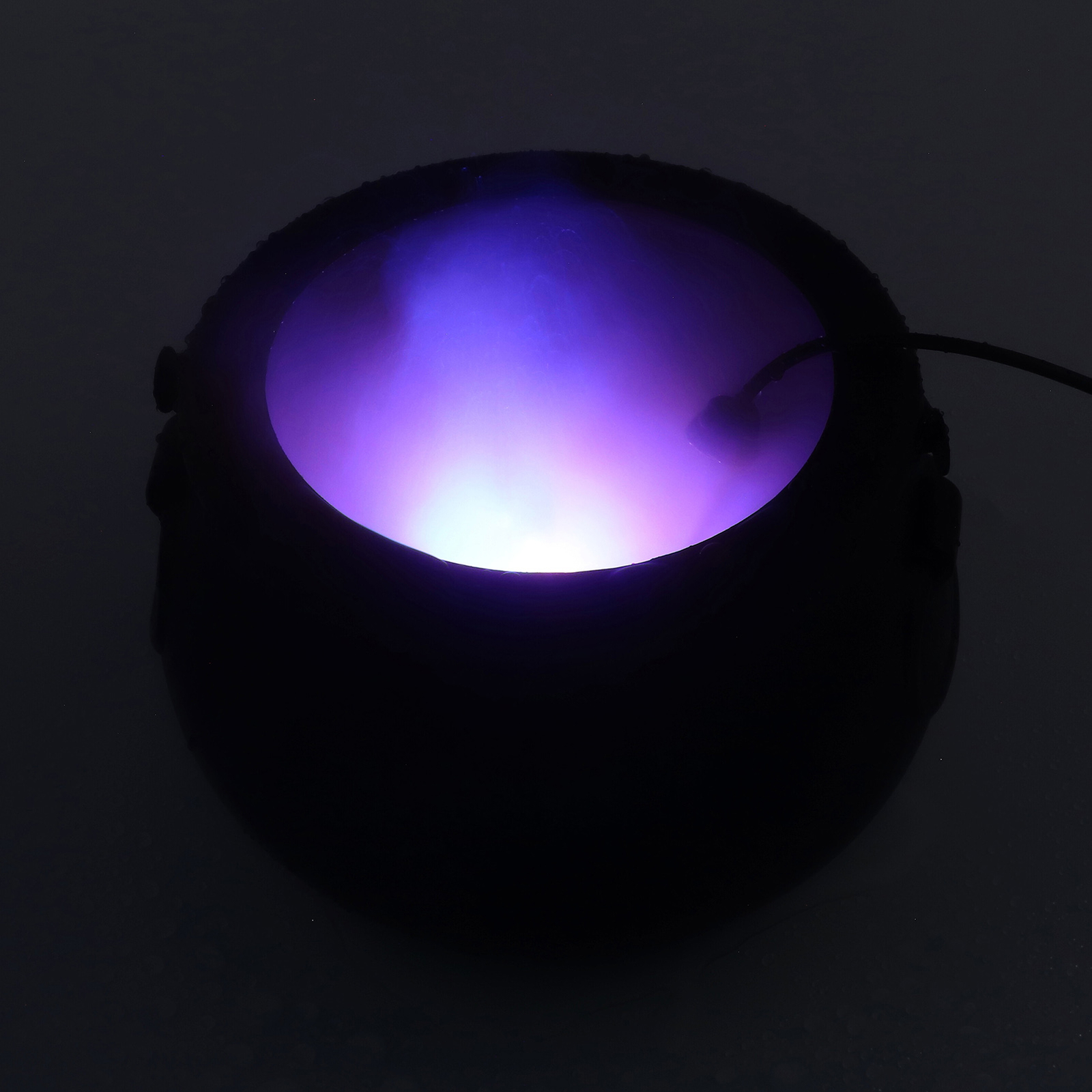 Cauldron Fog Machine Metal Plastic 12 LED Color Changing Spooky ...
