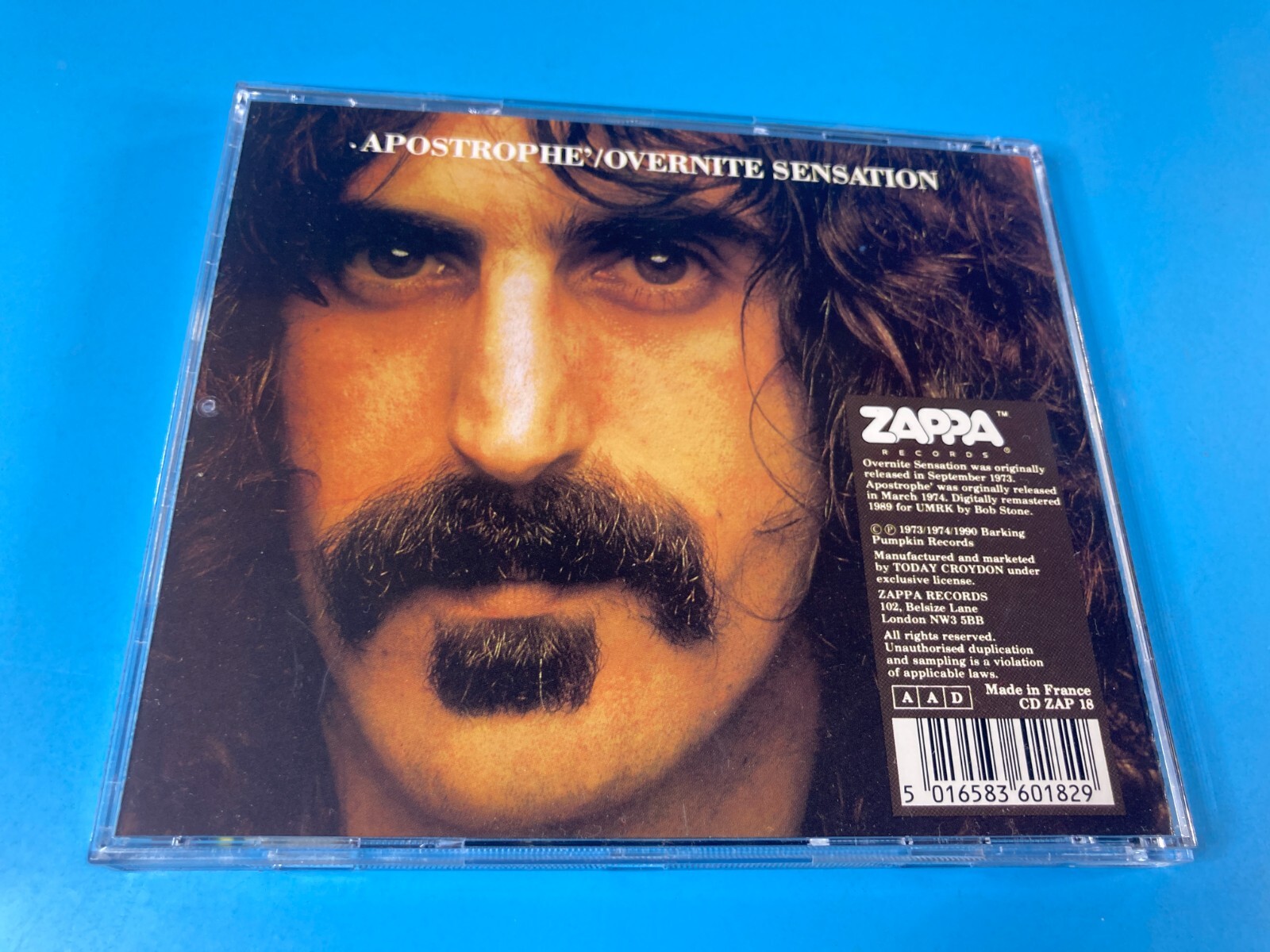 Frank Zappa – Apostrophe / Overnite Sensation - CD ZAP 18 - Musik CD ...