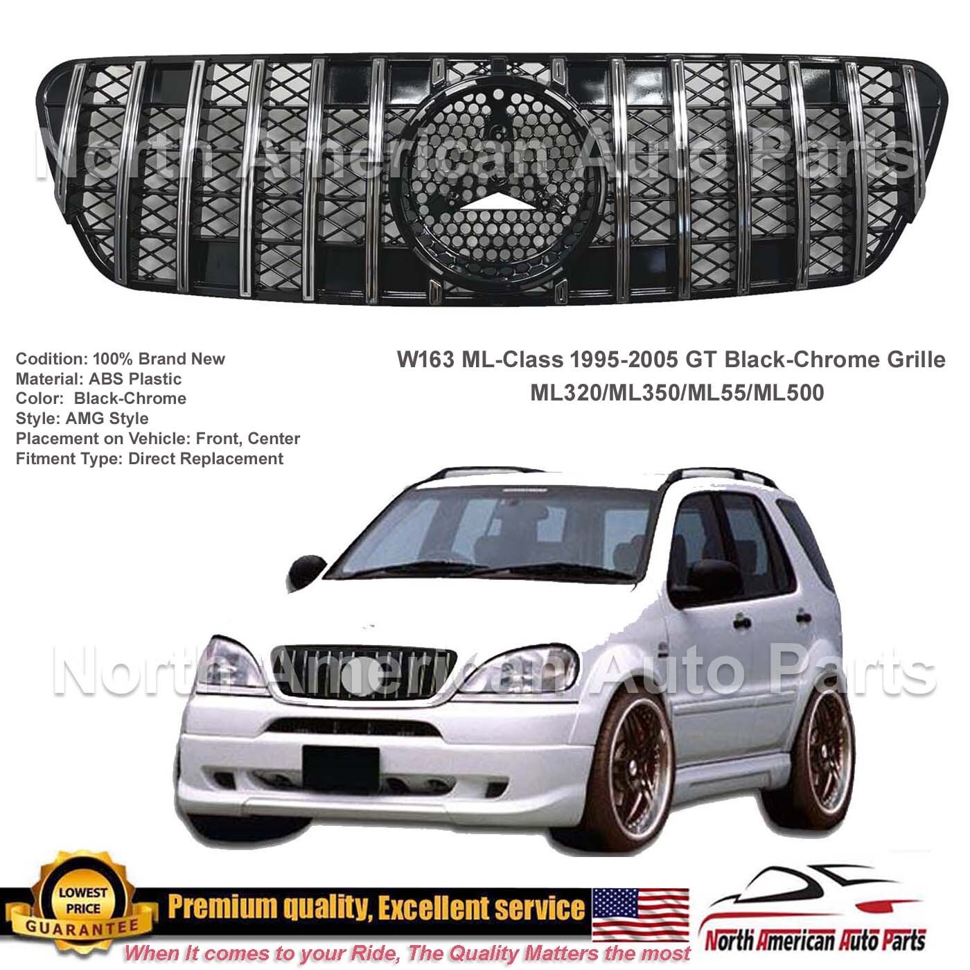 ML500 ML430 ML350 ML55 ML GT Black-Chrome Grille 1996-2005 Panamericana ...