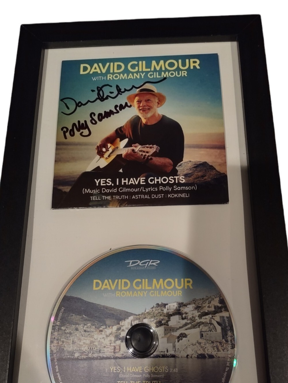 DAVID GILMOUR SIGNED FRAMED CD Autograph Auto Yes, I Have Ghosts Pink ...