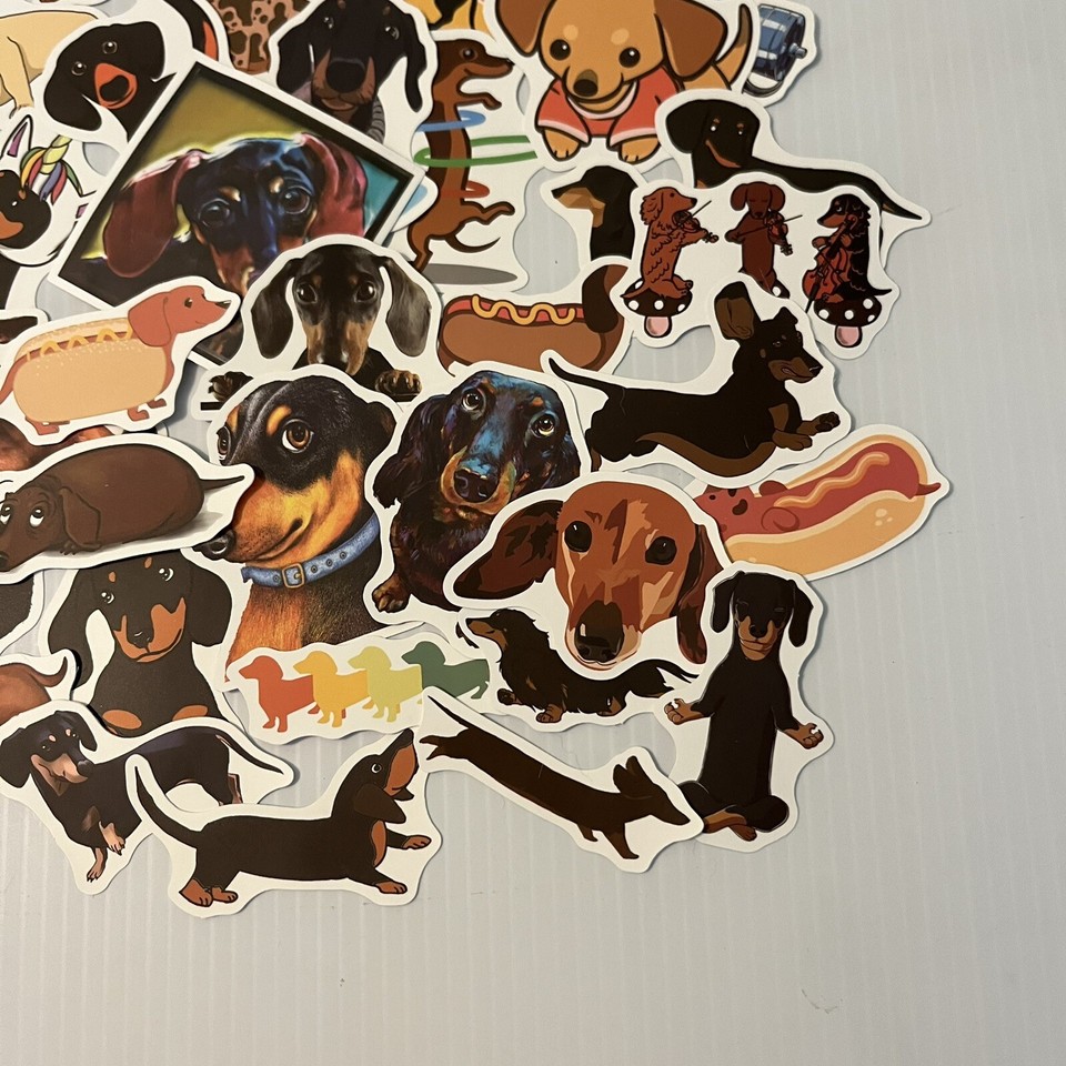 50 Sausage Dog Dachshund Stickers Pack Waterproof Graffiti Decal Lot | eBay