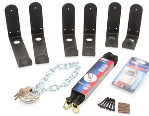 1 Pair - SECURITY Heavy Duty Locking LADDER BRACKETS BLACK Made in ...