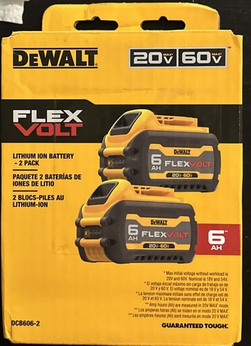 DeWALT 6Ah FLEXVOLT DCB606-2 20V/60V MAX Lithium-Ion Battery - Brand ...