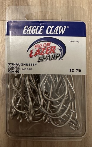 Eagle Claw L2004ELF Lazer Sharp Bill Fish Fishing Hook Size 7/0 QTY 40 ...