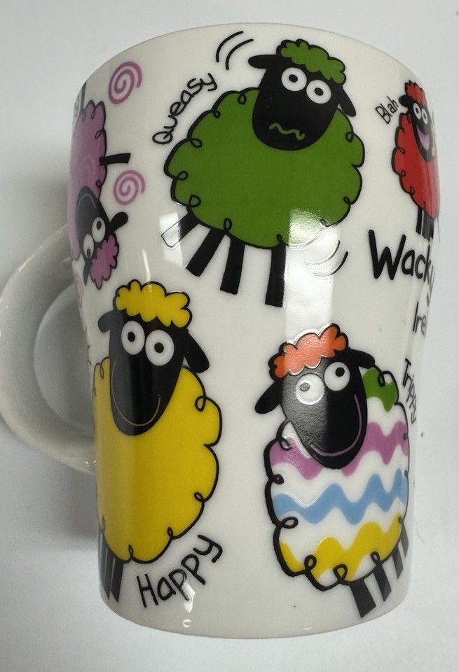 Wacky Woollies Ireland Multi-Color Comic Sheep Irish Coffee Mug 11 oz ...