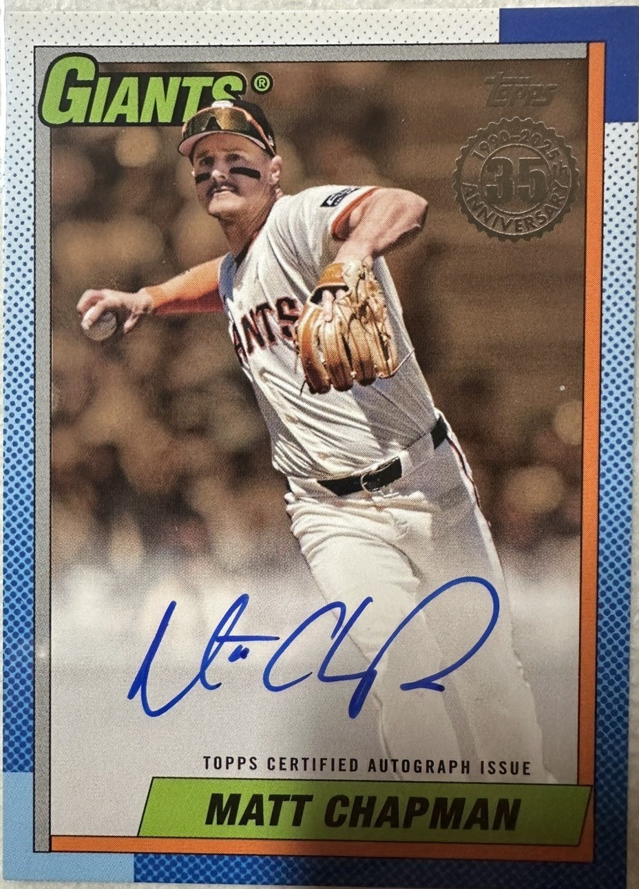 2025 Topps Update Series - 1990 Topps Baseball Autographs Matt Chapman ...