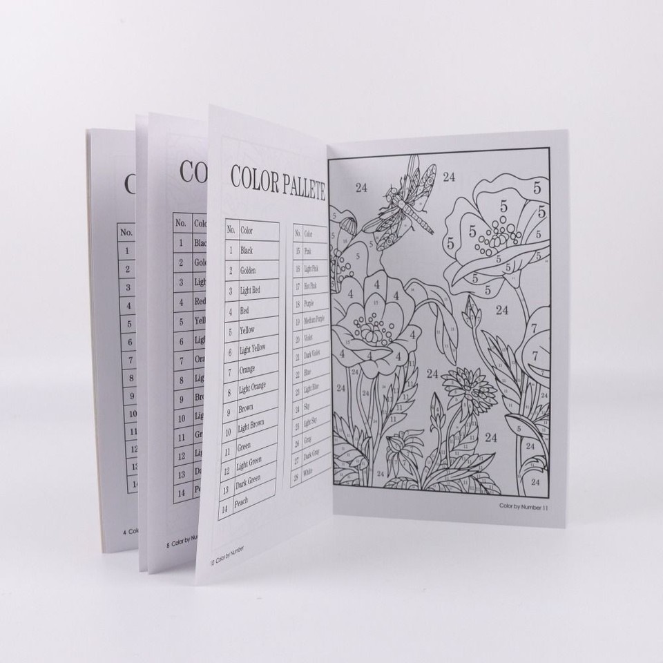 190 Pages Color By Number for Adult Drawing Painting Book Men Women ...