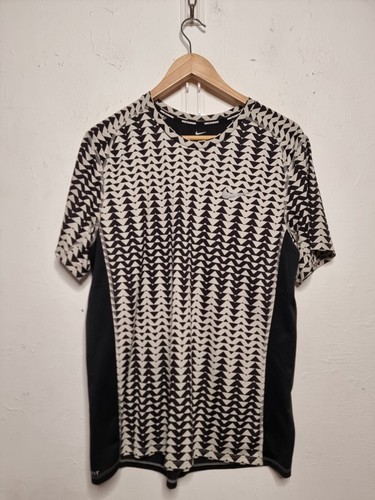 NIKE SHIRT MENS SIZE LARGE BLACK WHITE RUNNING ACTIVE WEAR COMPRESSION ...