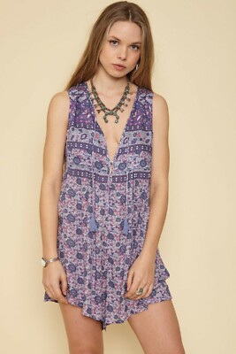 Spell & The Gypsy Free People Purple Kombi Romper Playsuit M Rare | eBay