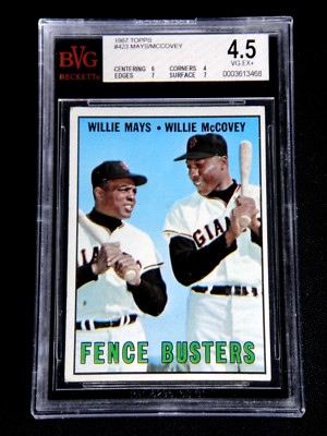 FENCE BUSTERS 1967 TOPPS BASEBALL CARD #423 BECKETT (BVG) 4.5 VG-EX+ ...