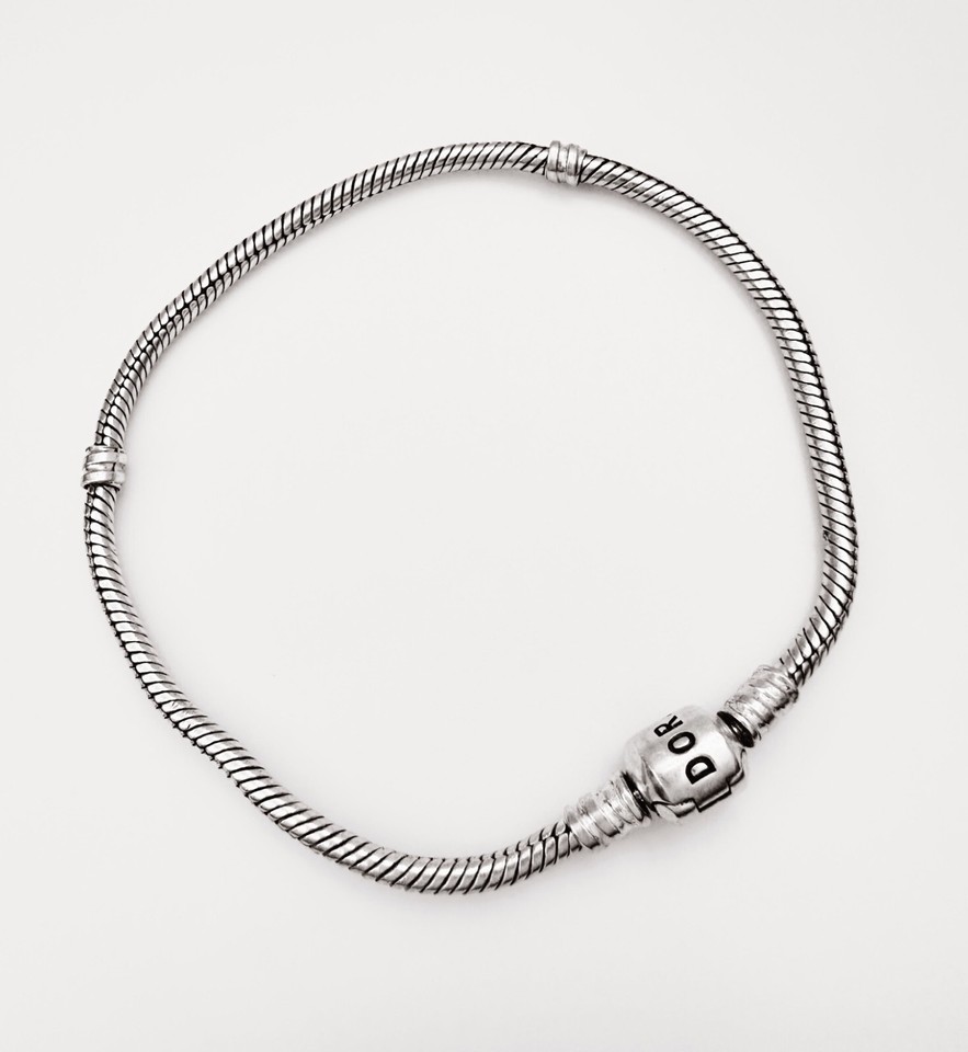 PANDORA ALE 925 Sterling Silver Pre 2008 Moments Snake Charm Bracelet ...