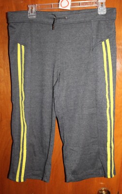 GW SPORT Ladies' XL CAPRI KNIT PANTS (Gray/Yellow 17" inseam) EUC | eBay