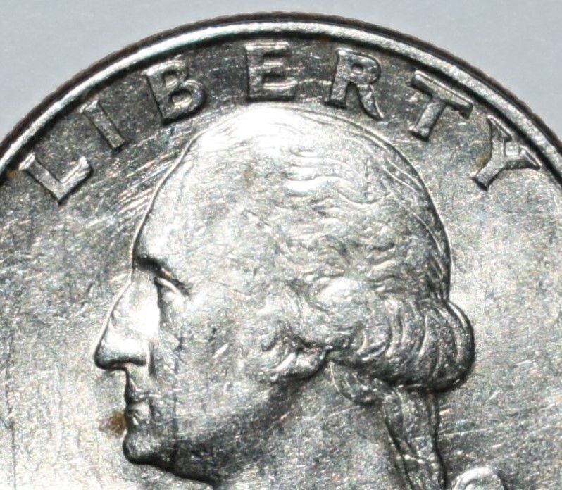 1990 D Washington Quarter Error Double-Die Mint Mark, DD Wing Die Clash ...
