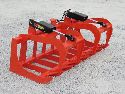66" Dual Cylinder Root Bucket Grapple Attachment Fits Kubota Tractor ...