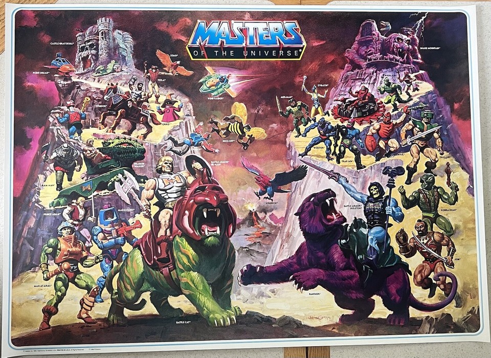 Vintage 1984 He-Man Masters of the Universe poster MOTU Filmation | eBay