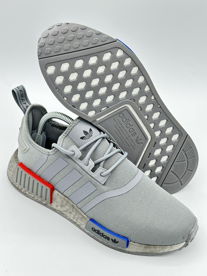 adidas Originals NMD_R1 Cool Gray Black Red GX9524 Men's Size 7.5 | eBay