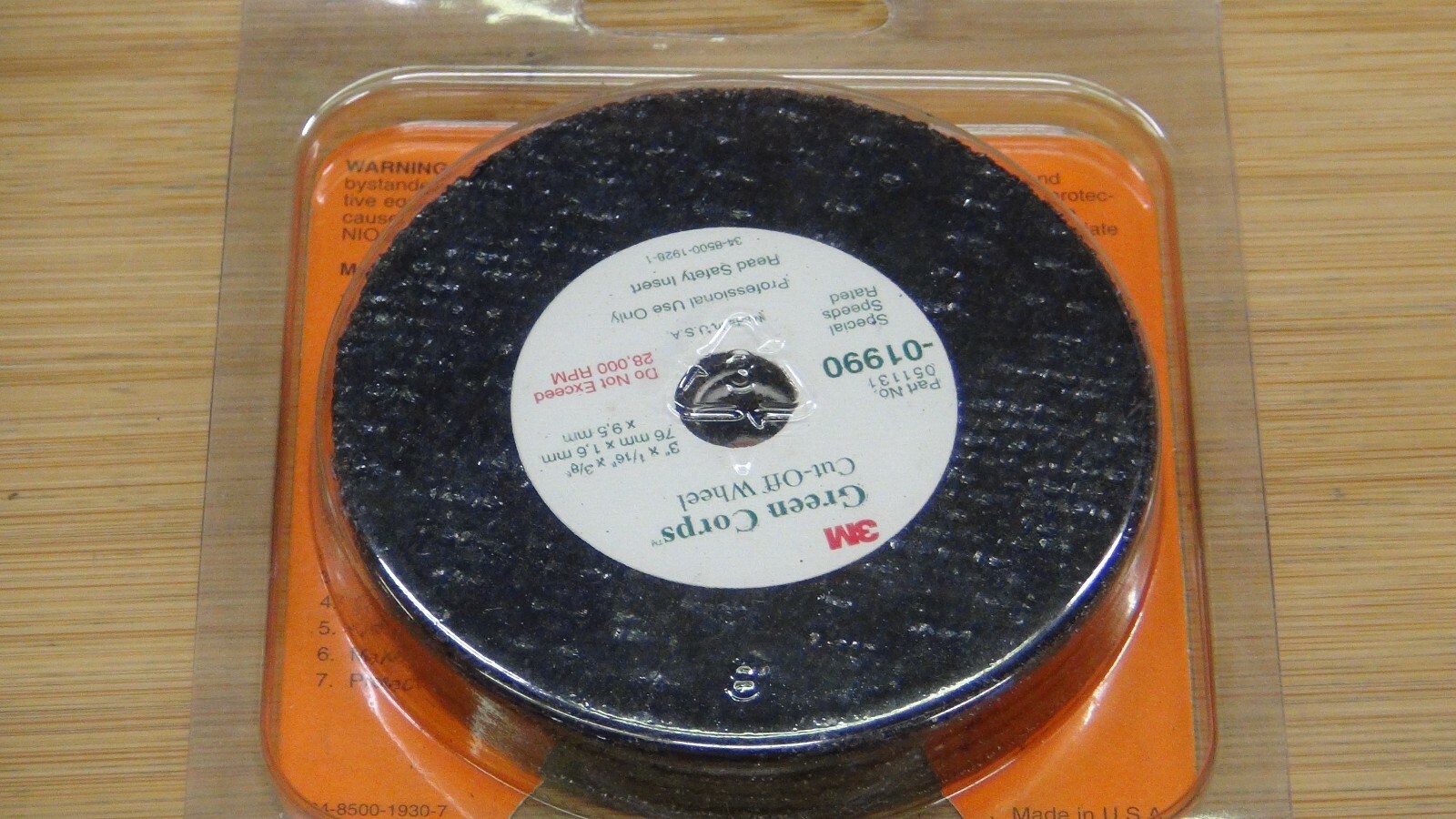 3M 01990 Green Corps Cut-Off Wheel 3" x 1/16" x 3/8" | Pack of 5 ...