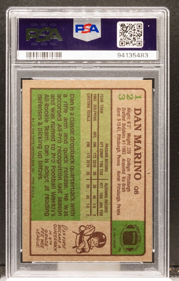 94135483 Dan Marino 1984 Topps RC Rookie Card 123 Dolphins PSA 8 | eBay