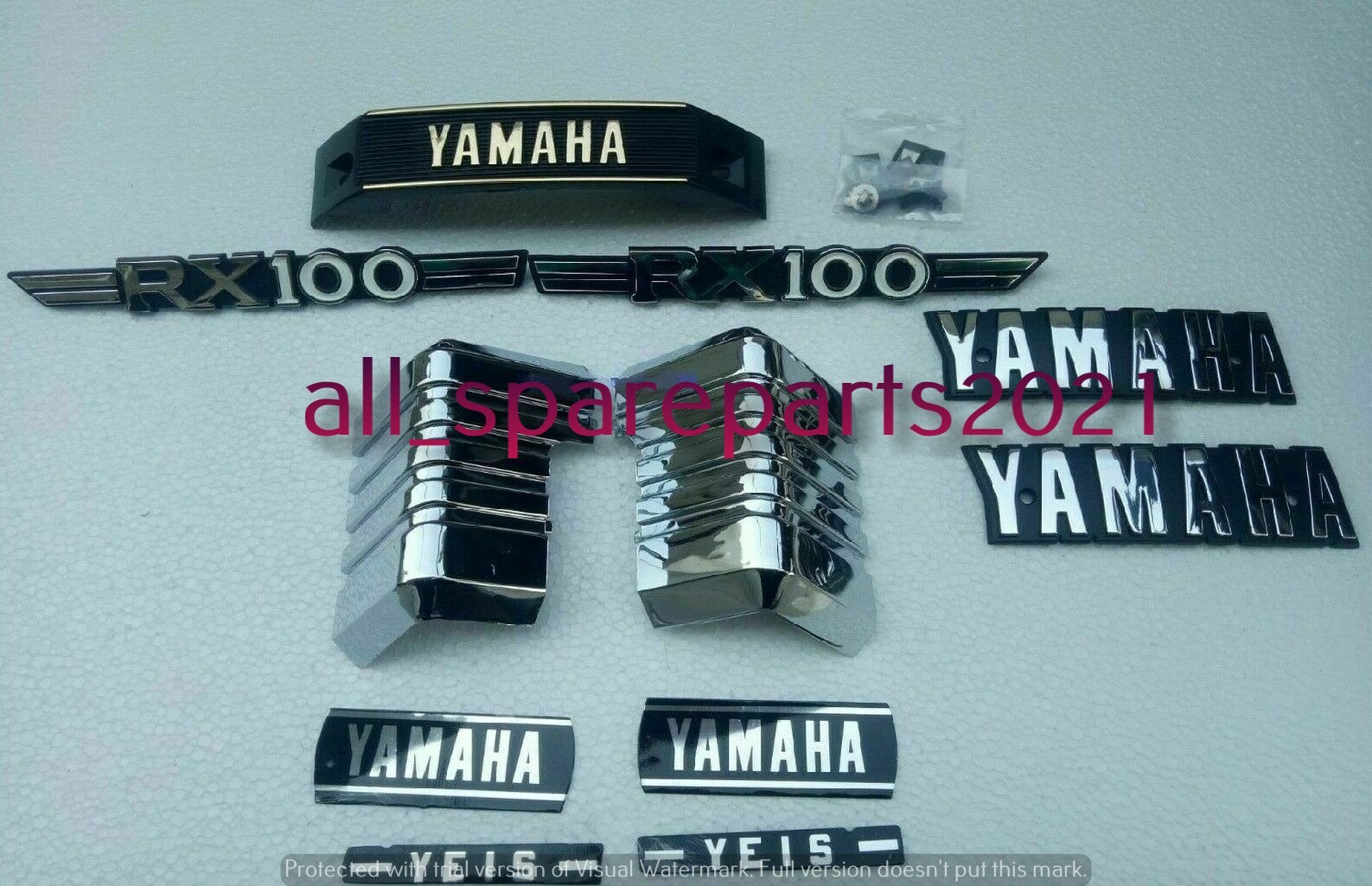 For Yamaha RX100 Tank & Side Cover 3D Chrome Emblem Logo Monogram Kit ...