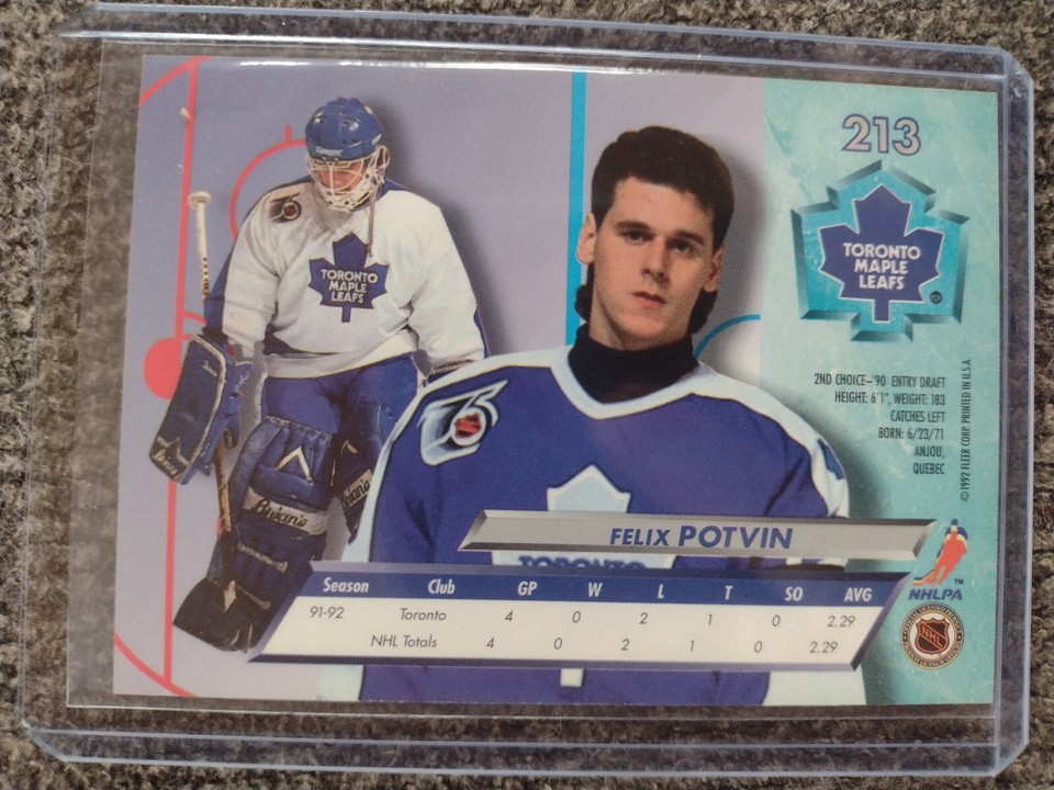 1992-93 Fleer Ultra #213 Felix Potvin Rookie Card Near Mint | eBay