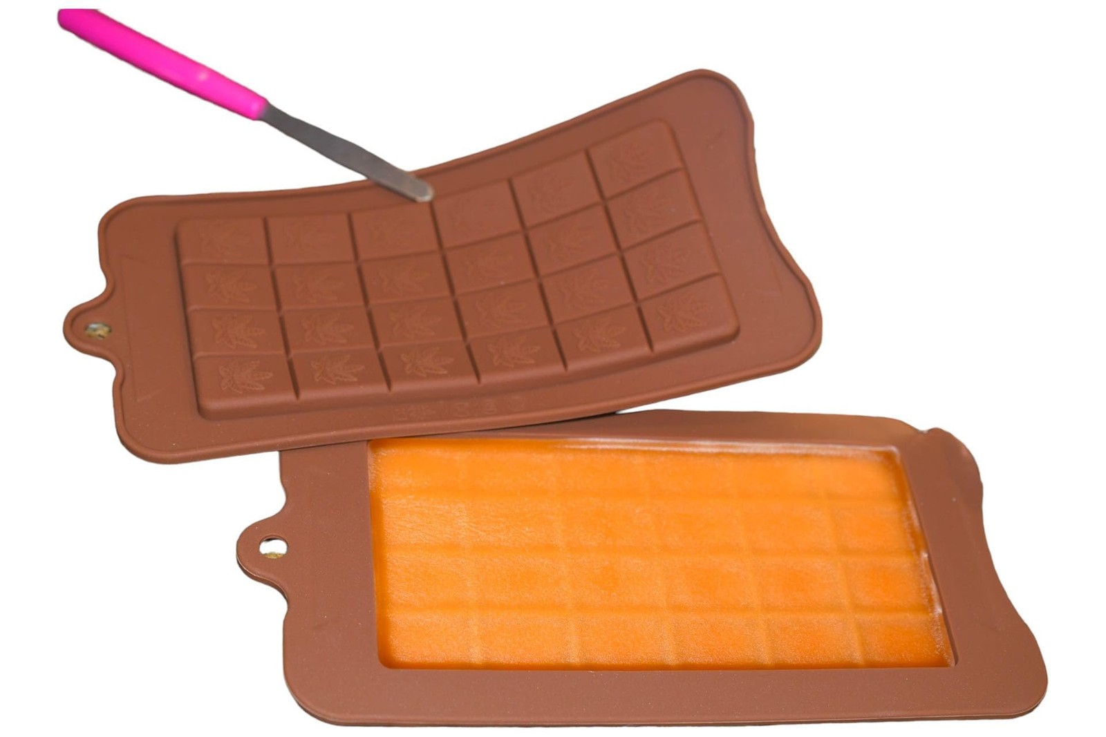 Silicone Chocolate Mold Marijuana Leaf Bar Breakable Gummy Green Brown ...