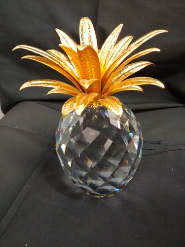 Swarovski GIANT Crystal Pineapple with Gold Leaves 9.25" | eBay