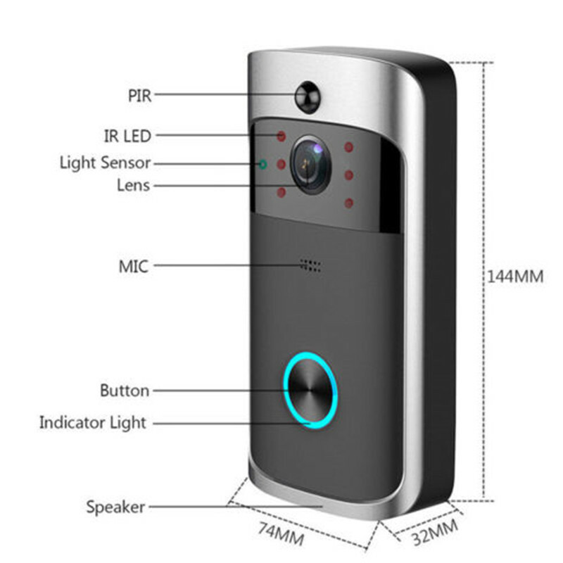 Wireless Smart Video Doorbell Night Vision Phone Intercom HD Ring, High ...