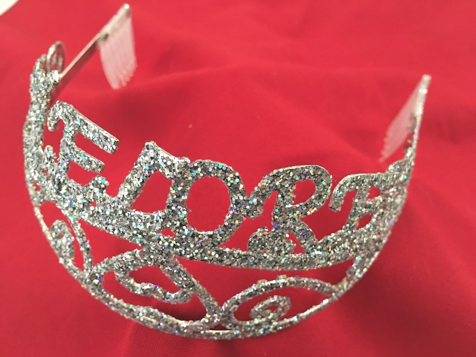 Silvertone BACHELORETTE Graduation Crown Tiara Hat He… - Gem