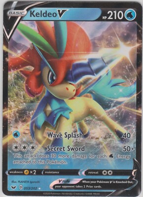 Pokemon TCG Sword and Shield 053/202 Keldeo V Holographic Rare Card | eBay