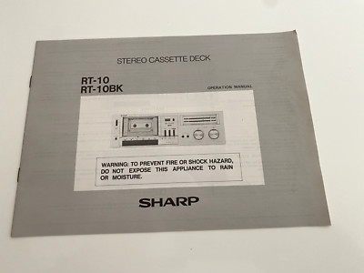 Original vintage SHARP RT-10, RT-10BK Stereo Cassette Deck user ...
