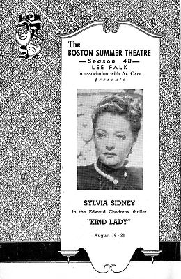 Sylvia Sidney "KIND LADY" Jerome Collamore / Cecil Clovelly 1948 Boston ...