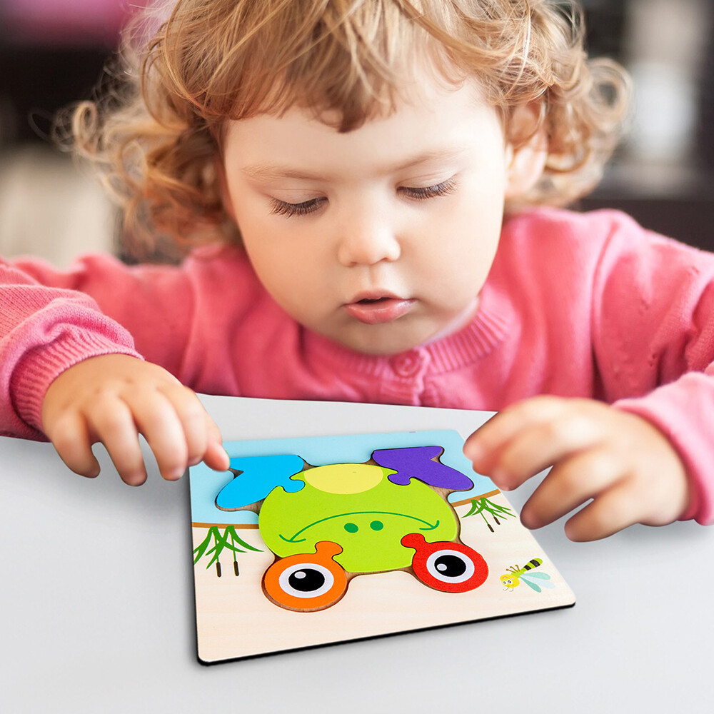 4 Pack Wooden Jigsaw Puzzle for 1, 2, 3 Year Old Boys and Girls ...