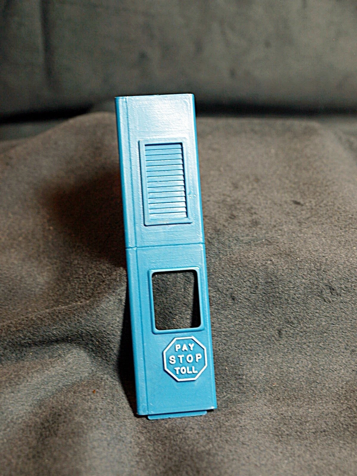 Plasticville Turnpike Booth Front Piece Blue W/Stop Sign S-O Scale | eBay