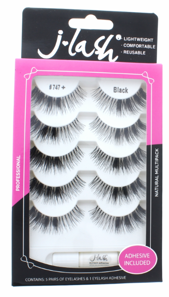 Lot of 5 Cruelty Free Reusable Eyelash and Glue Natural Full J Lash ...