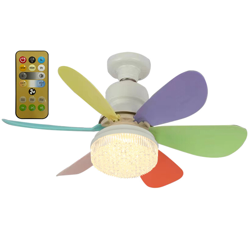 Ceiling Fan Light 30W LED Fan Lamp for Living Room (Clear Multicolor ...