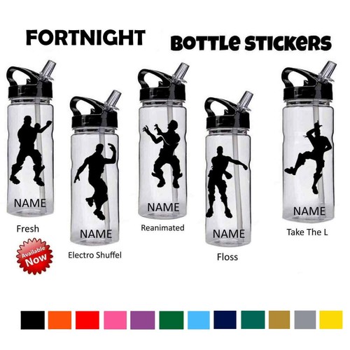 FORTNIGHT Personalized Water Bottle Any NAME Vinyl Decal Sticker Floss ...